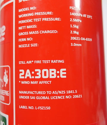 4.5kg ABE+C Dry Powder Fire Extinguisher - Firewize